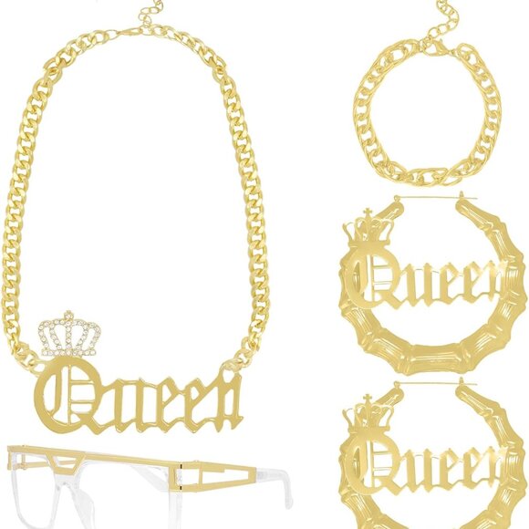 Other | 8s 90s Hip Hop Queen Costume Kit Outfit Jewelry Accessories Set ...